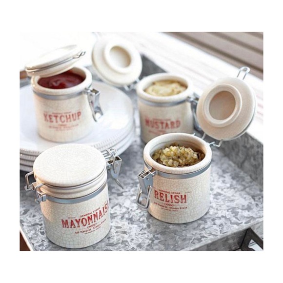 Pottery Barn | Dining | Nwot Pottery Barn Condiment Set Of 4 | Poshmark